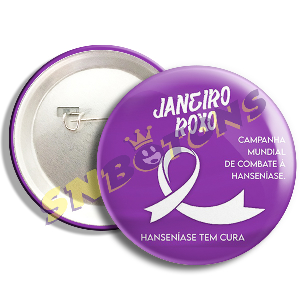Botons – Bottons Janeiro Roxo – Combate á Hanseniase - SN Botons